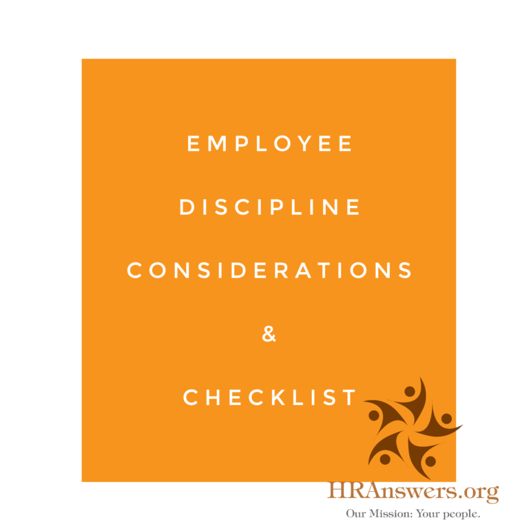 Disciplinary Action Considerations & Checklist by HRAnswers.org ...